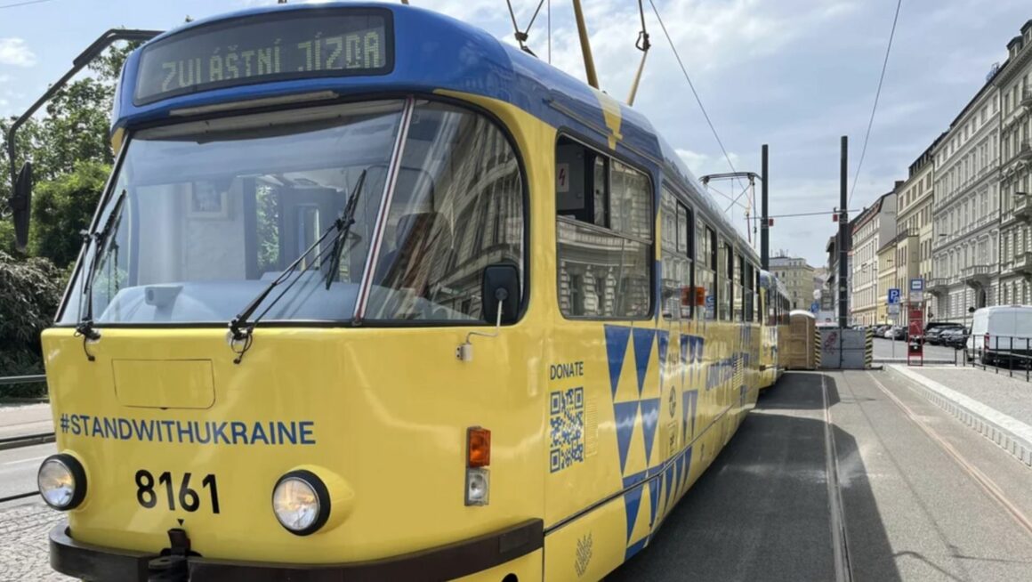 Prague Rolls Out Tram in Ukrainian Colors
